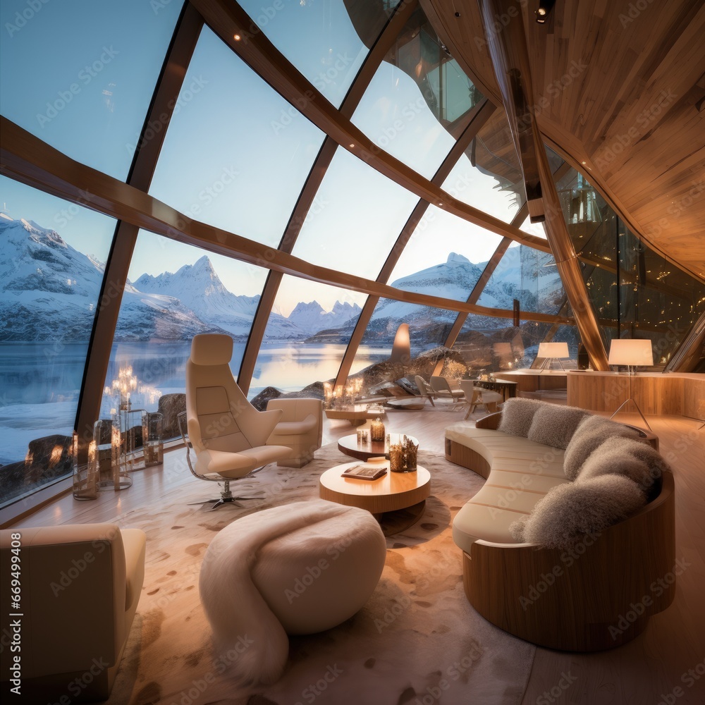 A house of the future built in an iceberg in Anarctica. Future living ...