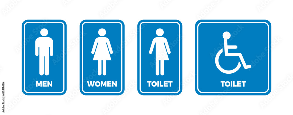 Restroom Sign printable public symbol Men, Women,Wheelchair users and ...