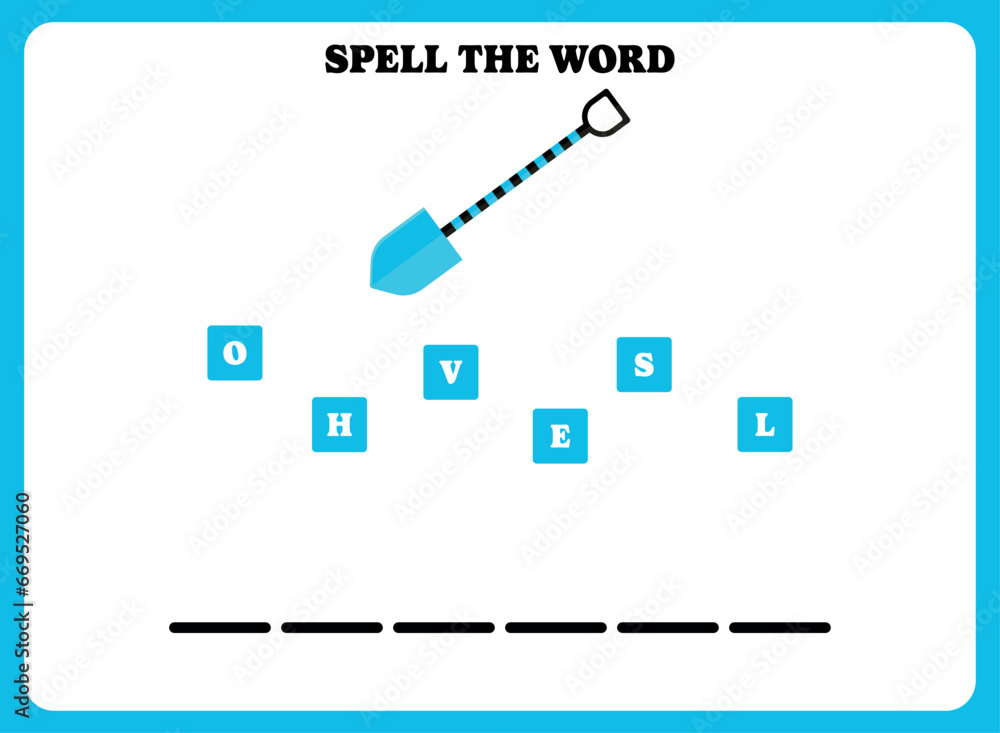 Spell the word. Educational spelling game for kindergarten or ...