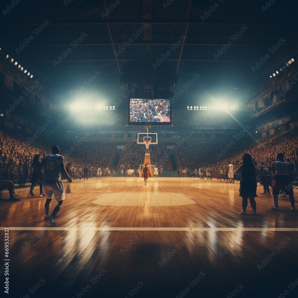Wonderful showcase a basketball court image captured Ai generated art ...