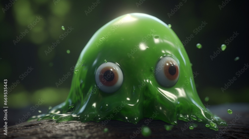 Yata Kagami Cute Slime Blob Bug Eyes Yokai Spi Image Ai Generated Art