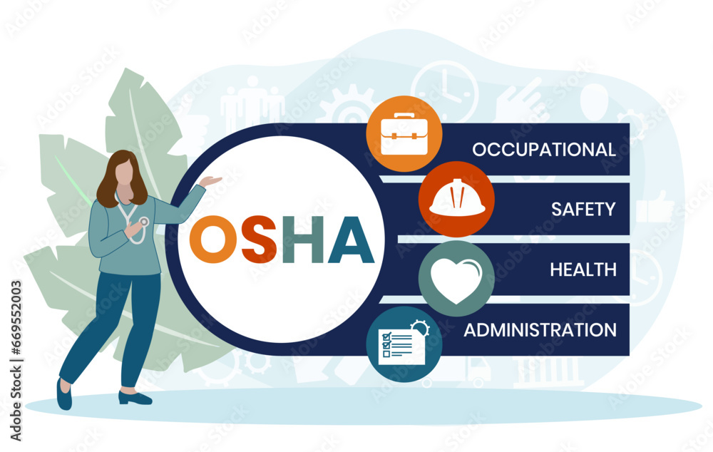 Vector website design template . OSHA - Occupational Safety and Health ...