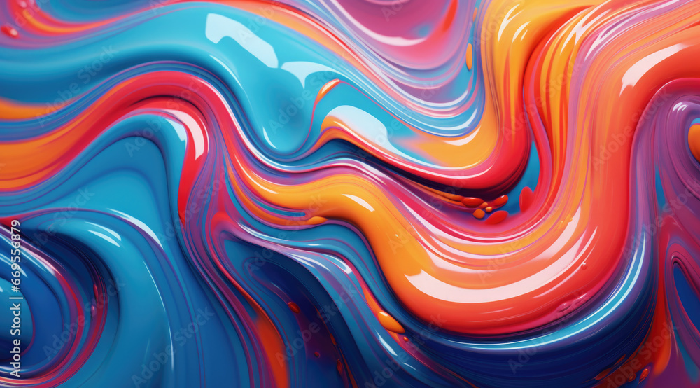 Background with liquid colored swirls and dye blends that flows from ...