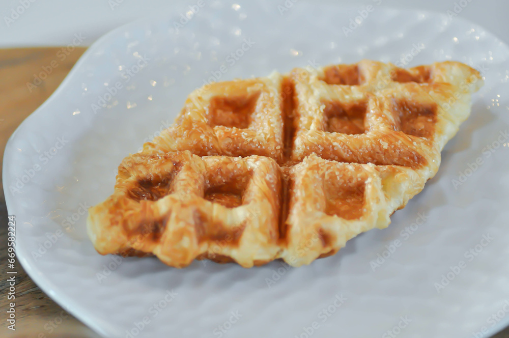 croffle or waffle or croissant , French croissant or French bread Stock Photo | Adobe Stock