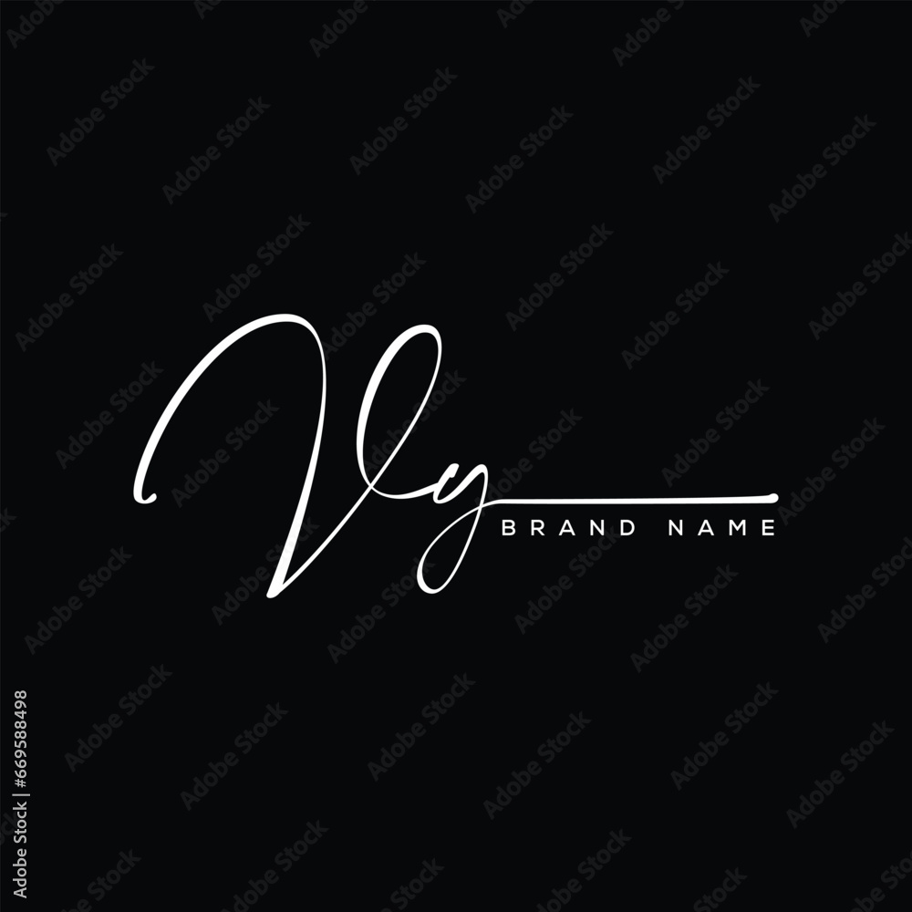 VY letter beauty handwriting vector logo. Stock Vector | Adobe Stock