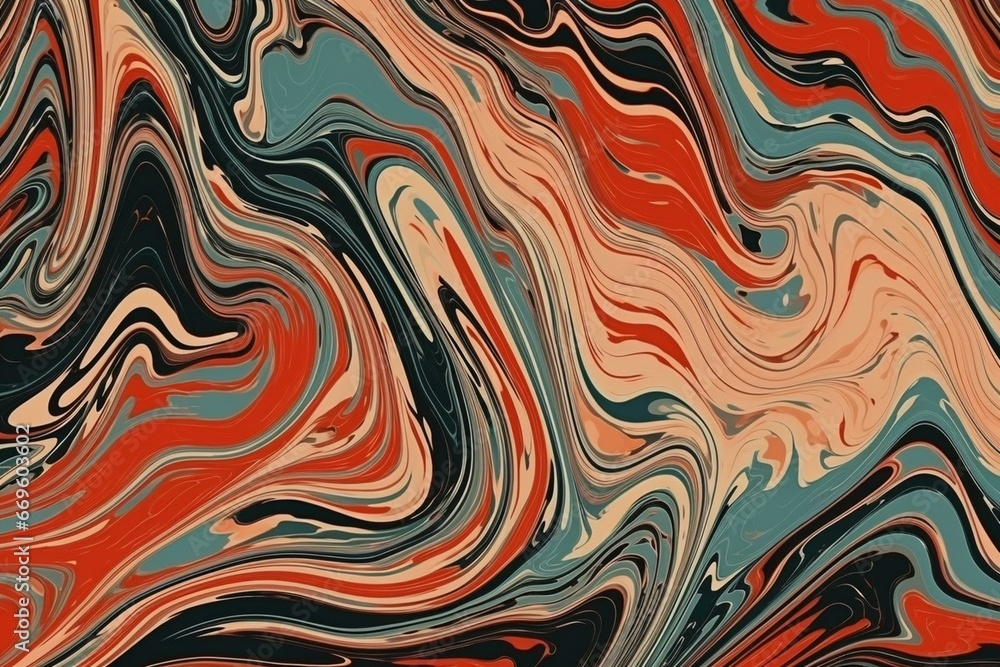 Luxurious ancient art form. Wavy fluid marbled book paper with high ...