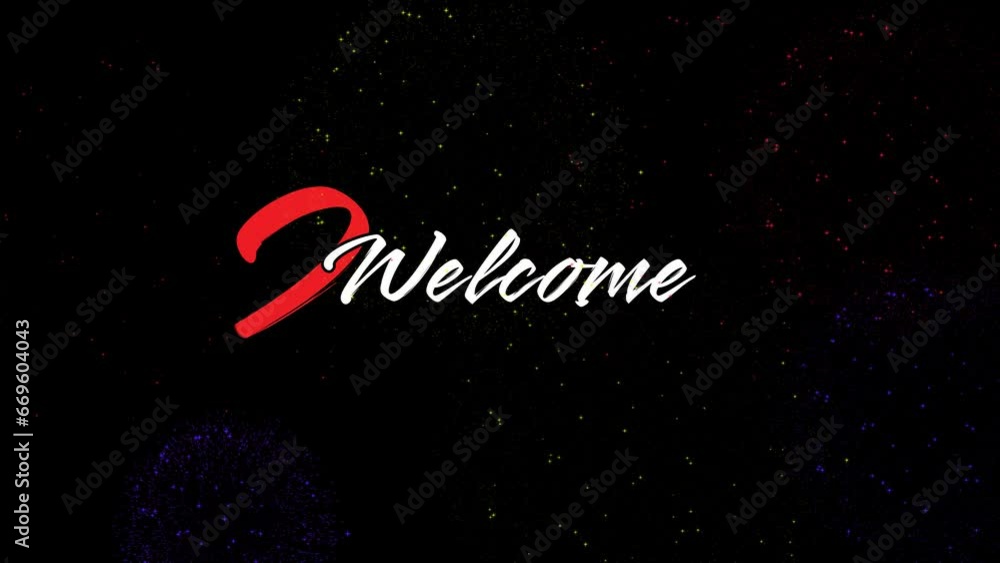 2024 welcome letter animation, with fireworks Fancy cinematic animation ...