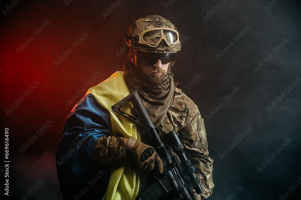 Ukrainian special forces soldier or private military contractor with ...