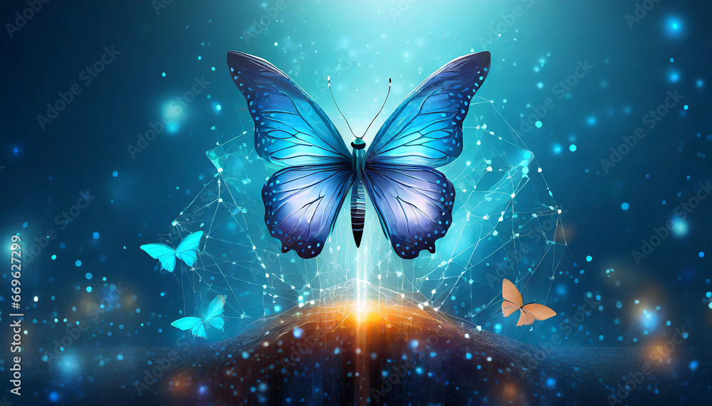 Abstract Business digital transformation innovative of butterfly life ...