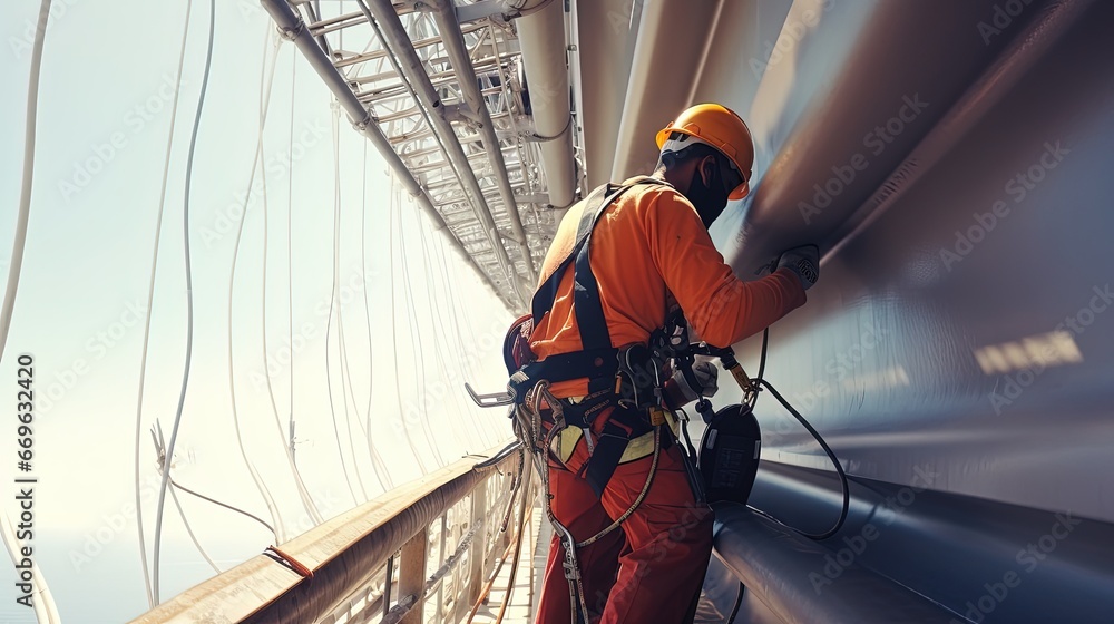 work at height tank rope access inspection storage tank ilustração do ...