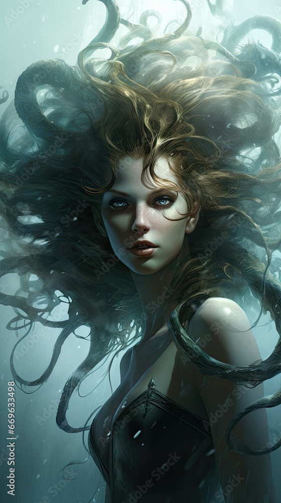 Medusa, a creature from Greek mythology and known for turning those who ...