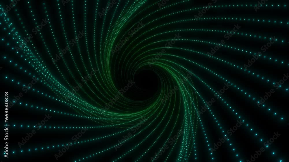 Animation Of Colorful Particle Triangle Tunnel, 3d Digital High Tech ...