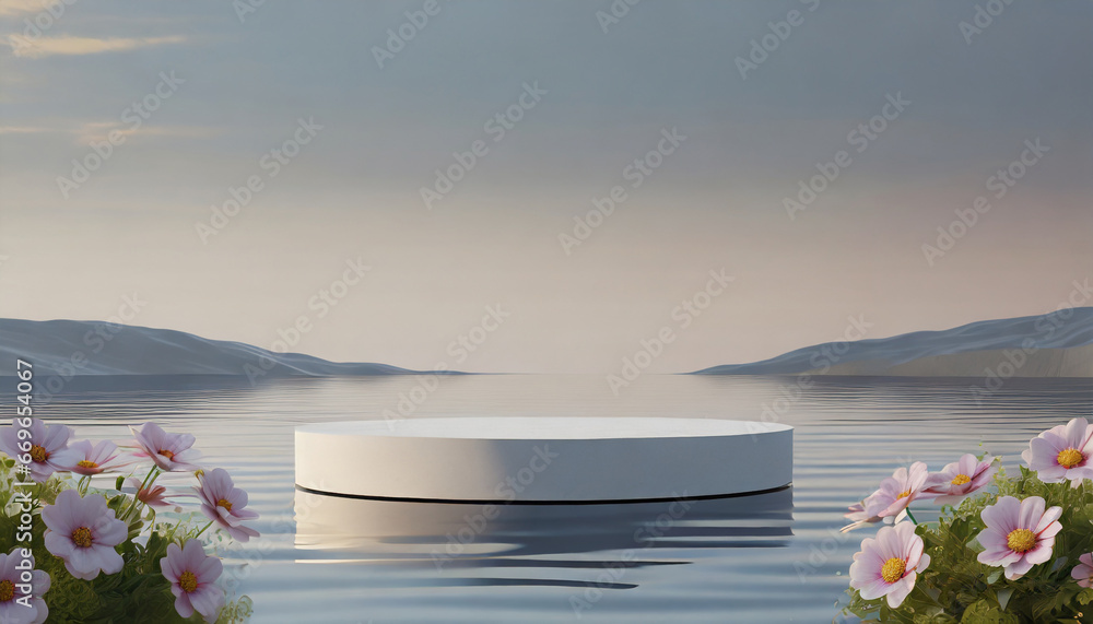 lake surface water ripples flat cylindrical countertop clean countertop ...