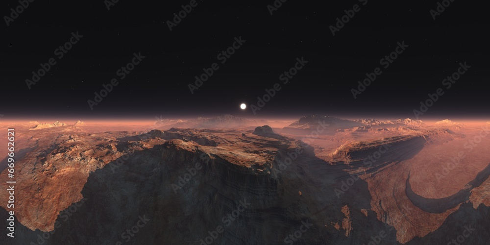 Mars, HDRI, environment map , Round panorama, spherical panorama ...