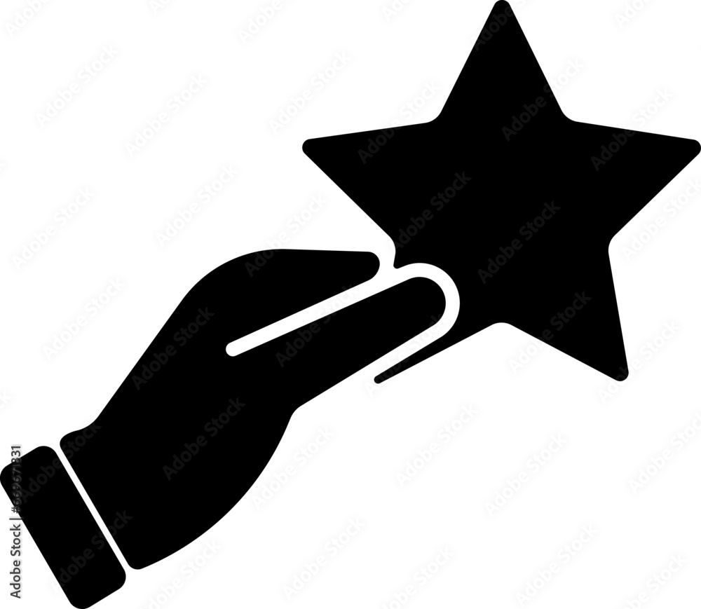 vector illustration of star in hand on transparent background Stock ...