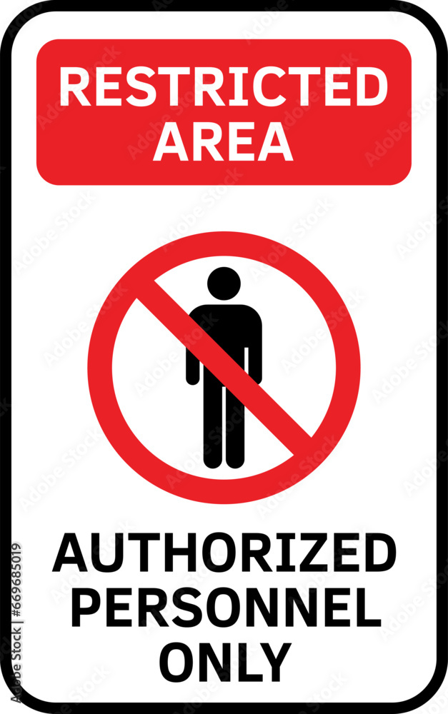 No Entry Restricted Area. Authorized Personnel Only Prohibited Sign ...