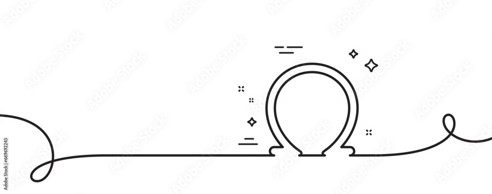 Omega line icon. Continuous one line with curl. Last Greek letter sign ...