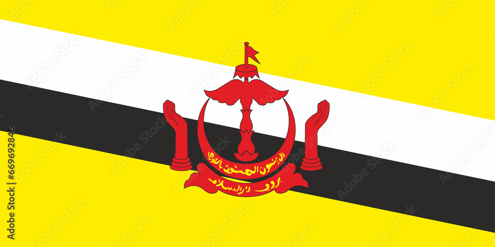 Poster Flag of Brunei. Nation of Brunei flag. Brunei national flag ...