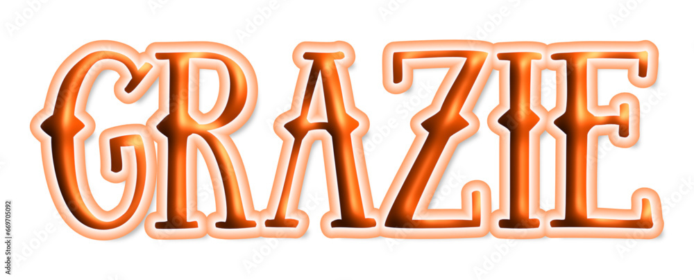 Grazie - thank you written in italian - orange - ideal for cricut ...