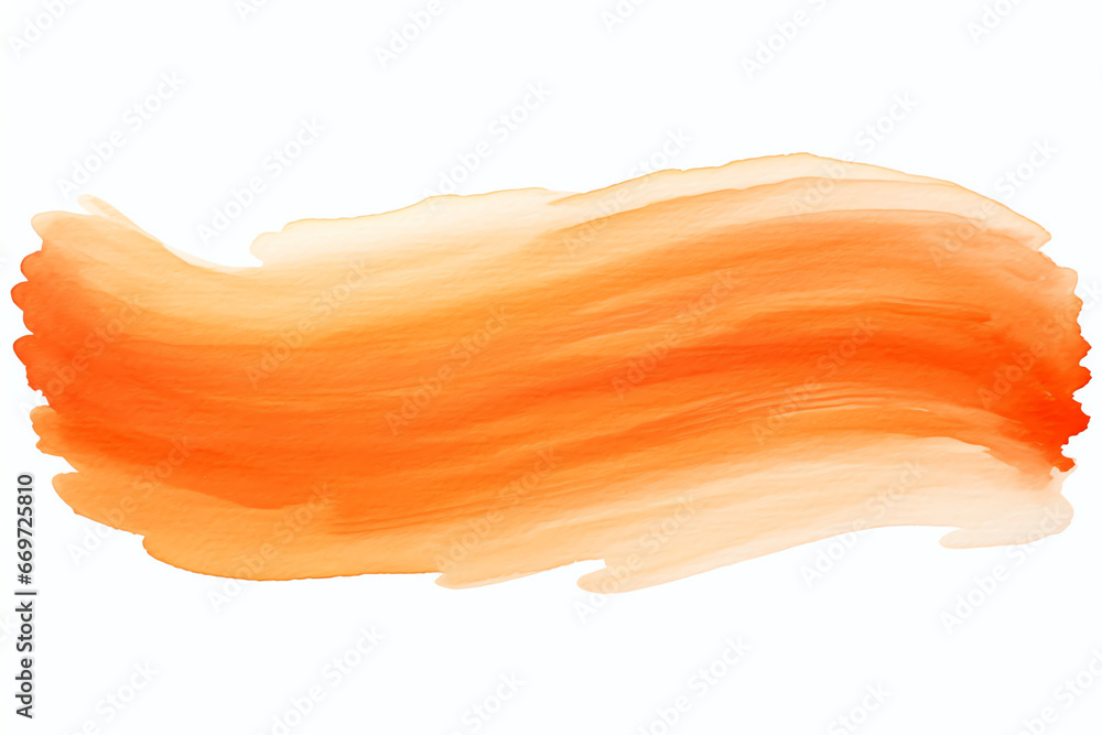 orange watercolor paint brush stroke isolated on transparent background ...