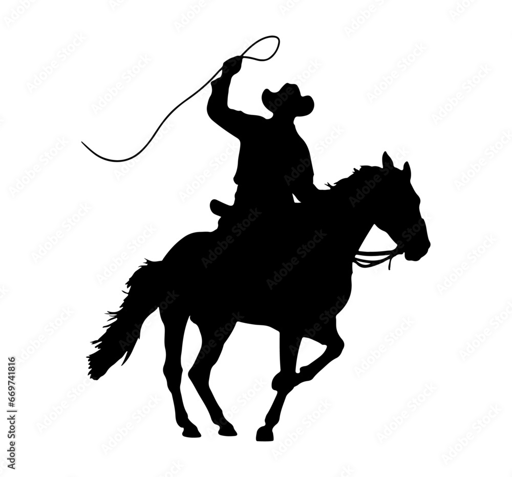 cowboy silhouette logo Stock Vector | Adobe Stock