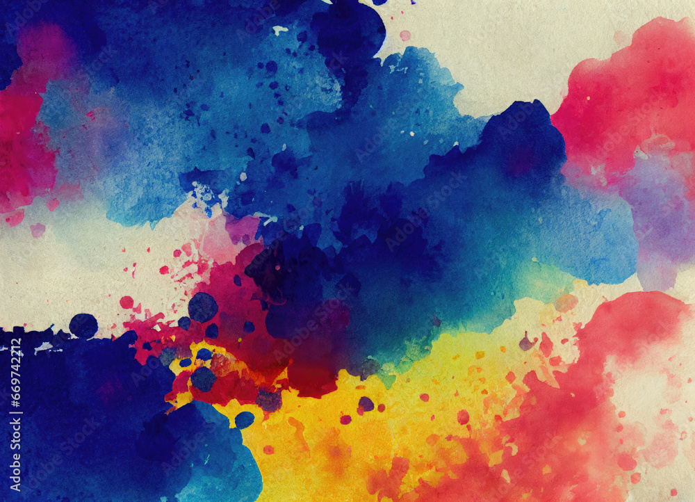 abstract watercolor background, colourful rainbow splash, wave and ...
