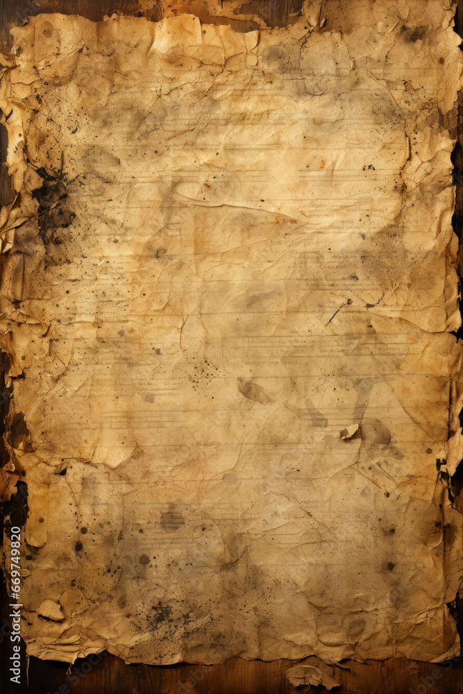 Foto de Vintage dirty paper texture background, old torn page from rare ...
