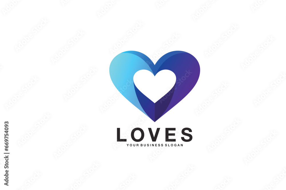 love heart vector template logo design Stock Vector | Adobe Stock