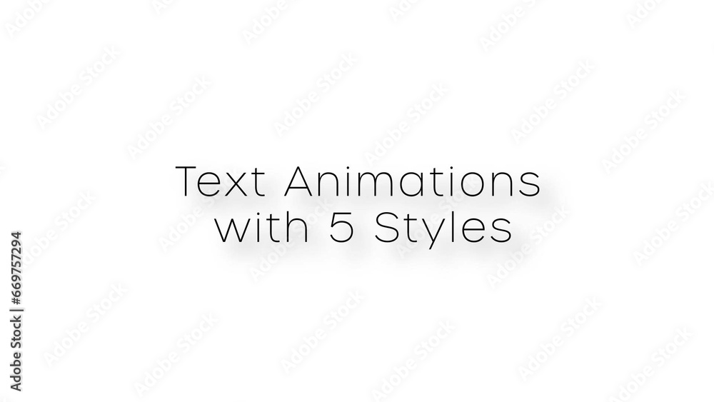 Simple Text Animations with 5 Styles Stock Template | Adobe Stock