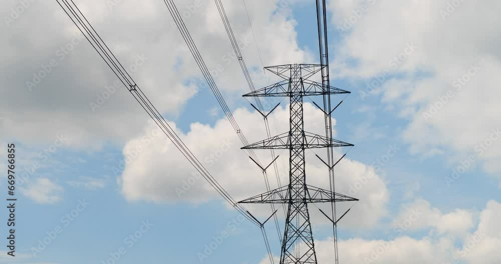 High voltage pole electric wiring distribution landscape energy ...