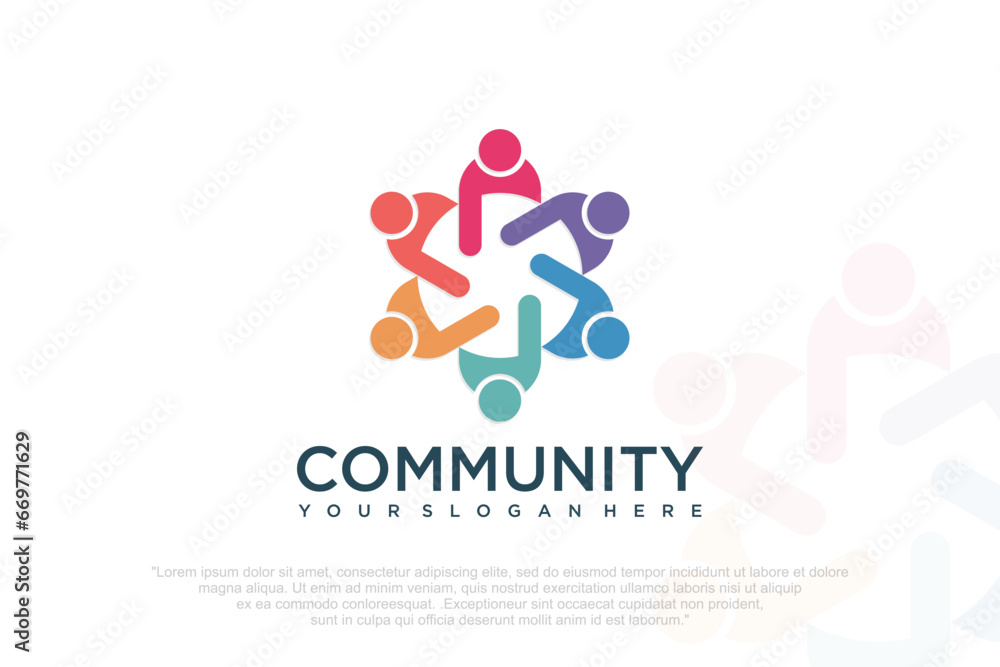 people teamwork logo icon symbol of community,group and family. Stock ...
