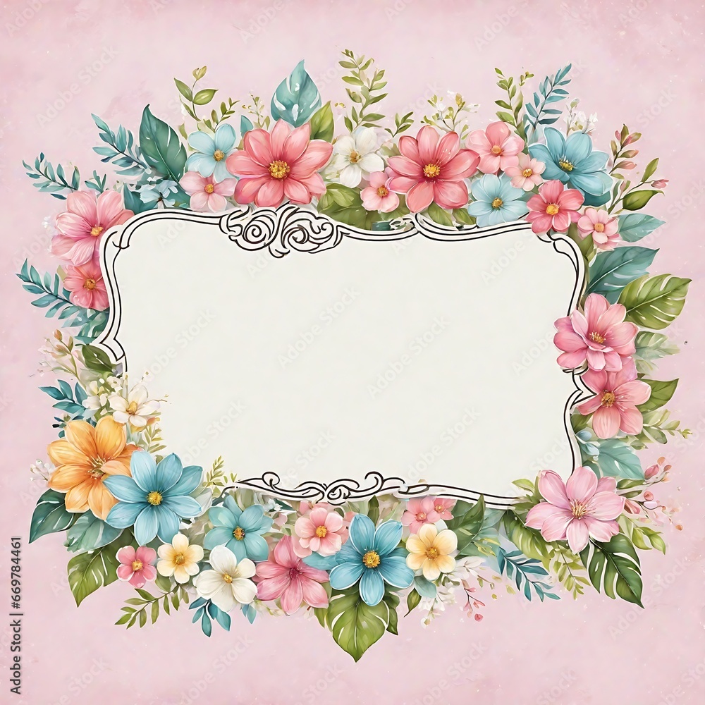 Flowers background for name plate. A Generative AI Digital Illustration ...