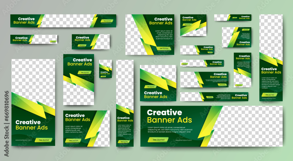Nature banner design web template Set, Horizontal header web banner ...