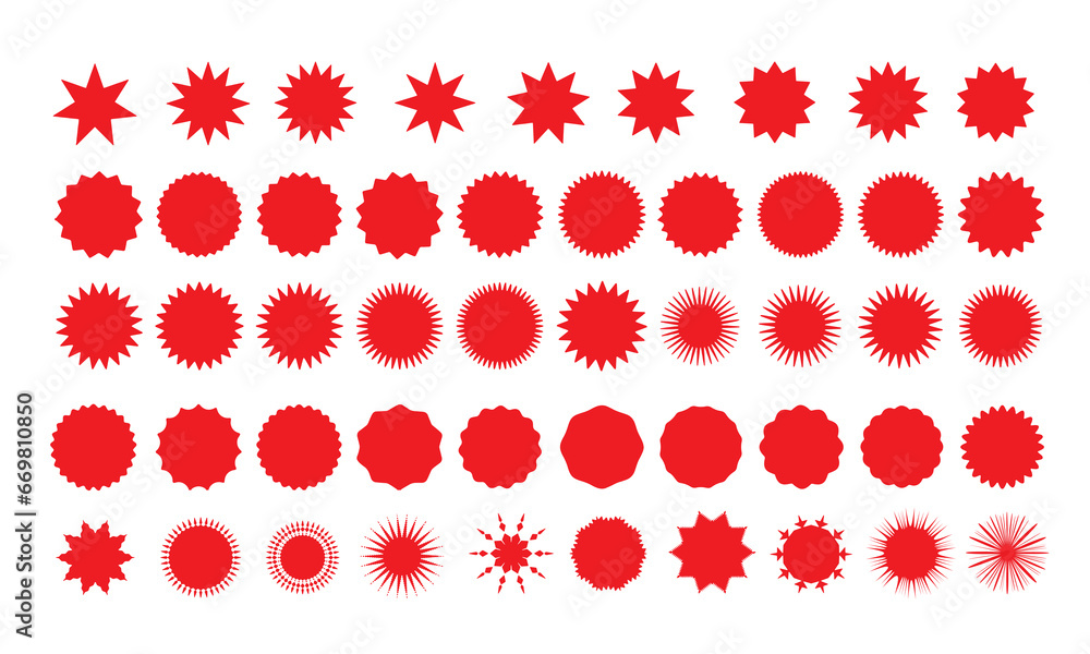 Vetor de Star burst sticker set of tag icons. vector isolated elements ...