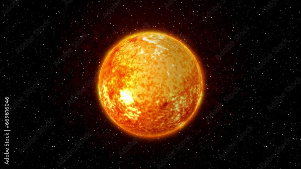 Animation of spinning Sun seen from space on galaxy backgrounds and ...