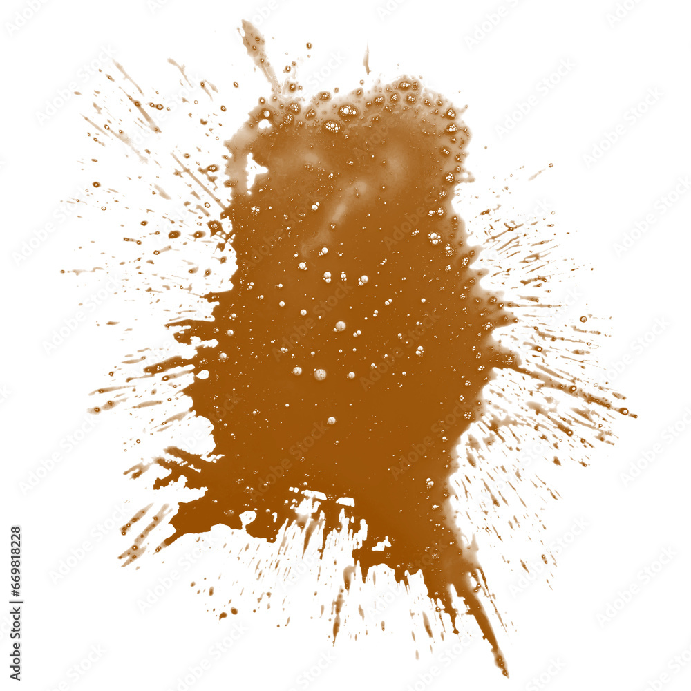 Coffee, chocolate, liquid stains isolated on a transparent background ...