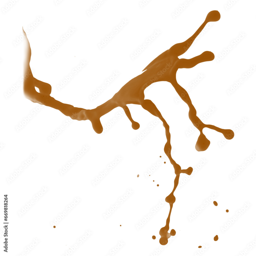 Coffee, chocolate, liquid stains isolated on a transparent background ...