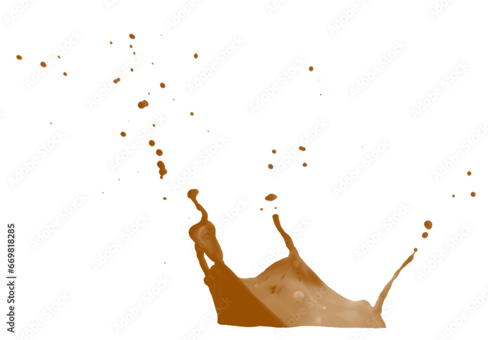 Coffee, chocolate, liquid stains isolated on a transparent background ...