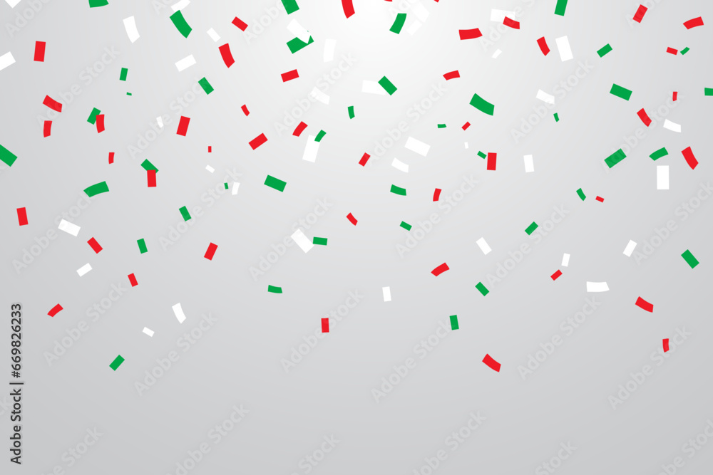 Vecteur Stock Mexico red, green and white confetti. Independence day ...