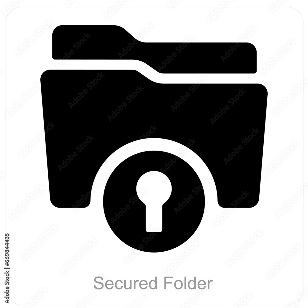 Secured Folder and Folder icon concept Stock Vector | Adobe Stock