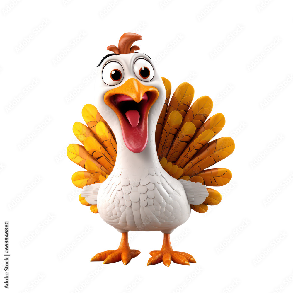 Funny turkey, a cartoon turkey. Thanksgiving bird animal cartoon ...