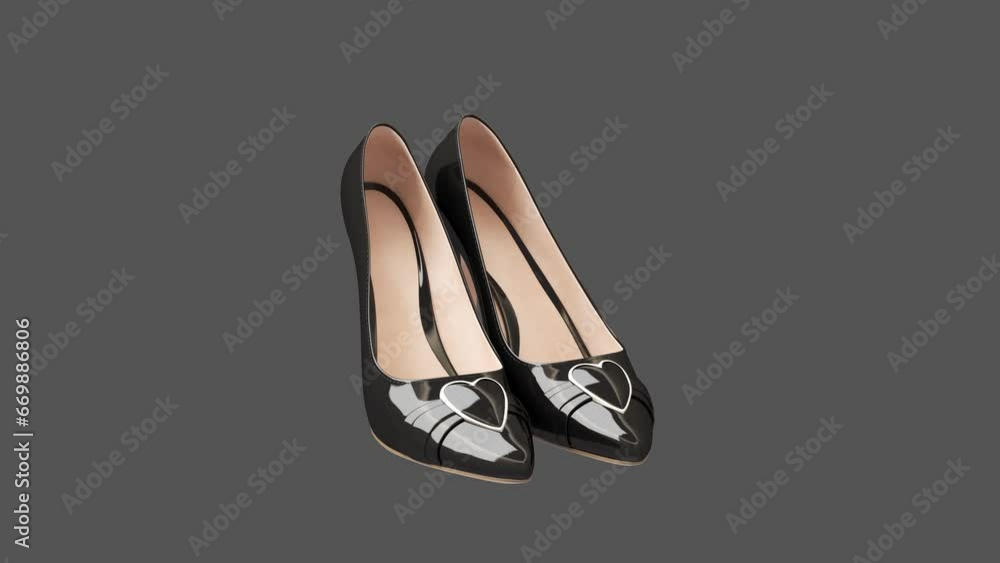 Women's high-heeled shoes. In the process of animation, they change the ...