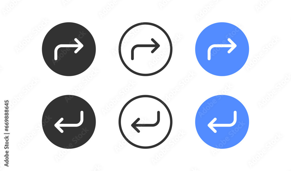 Return arrow icon. Turn back symbol. Reverse signs. Refund in the ...