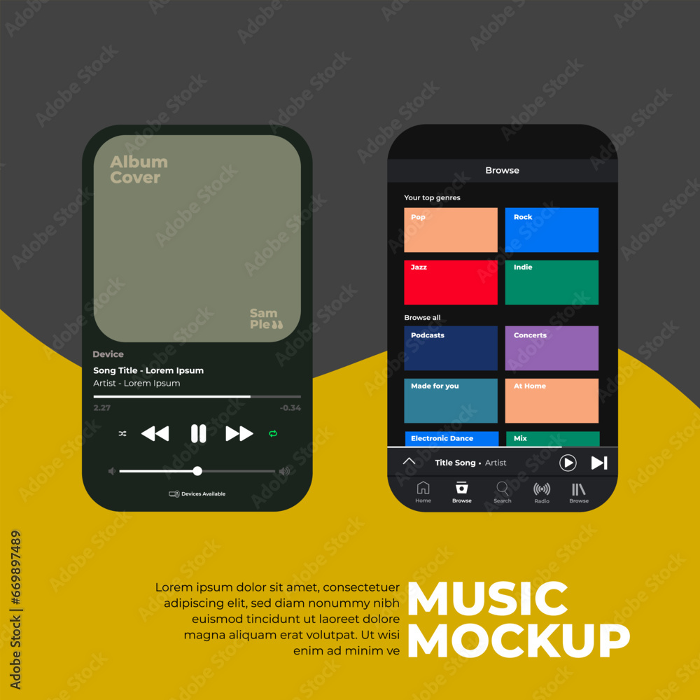 Spotify Music Display Theme: Music Platform Sample. Youtube Music ...