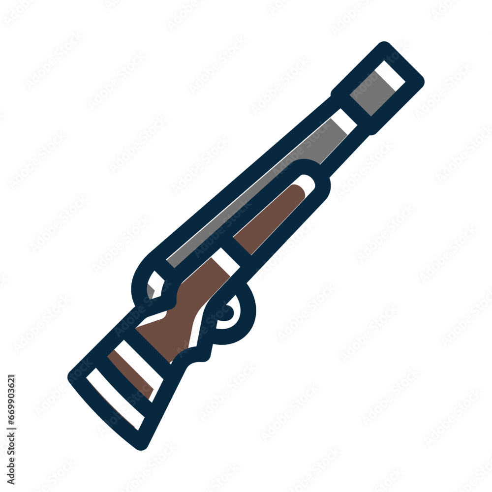 Designated Marksman Rifle Vector Thick Line Filled Colors Icon Design ...