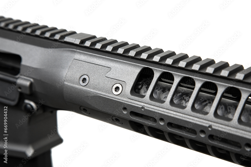 Modern automatic rifle isolated on white. Weapons for police, special ...