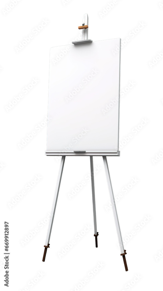 Easel sign mockup, white board, welcome sign isolated on transparent ...