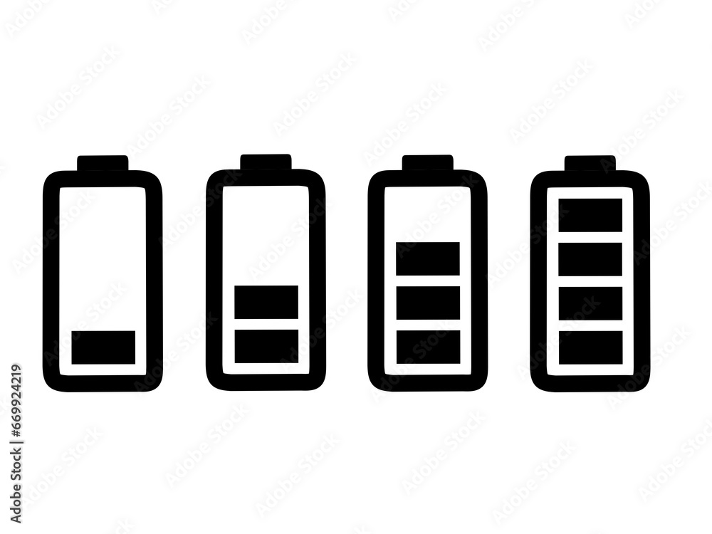 set of battery icons with different status bars Stock Vector | Adobe Stock