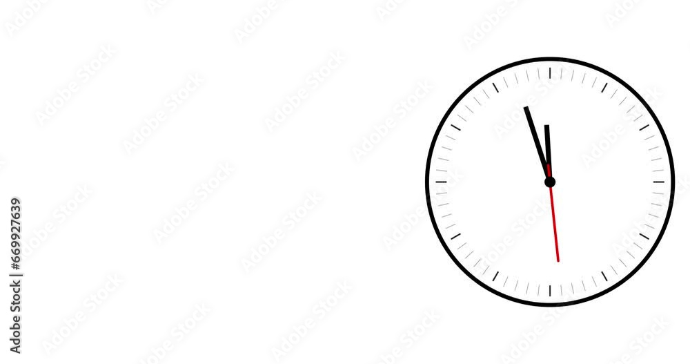 Clock face time lapse on white background with copy space for your own ...