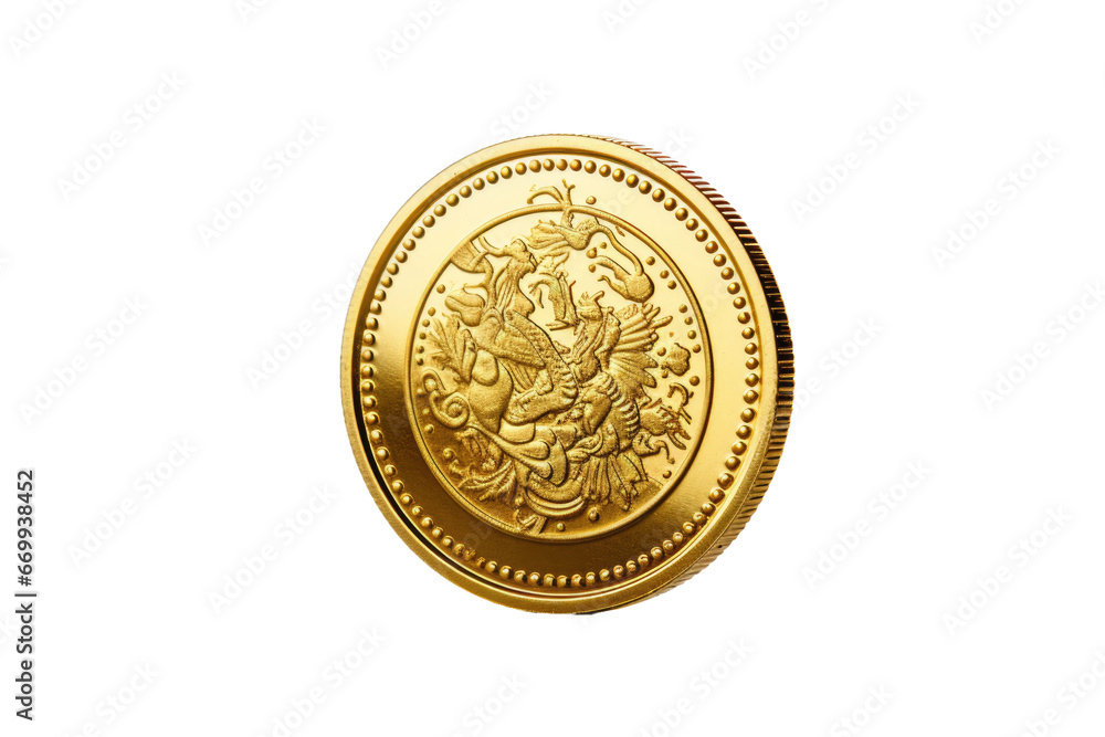 Precious Gold Coin Design Isolated on Transparent Background Stock ...